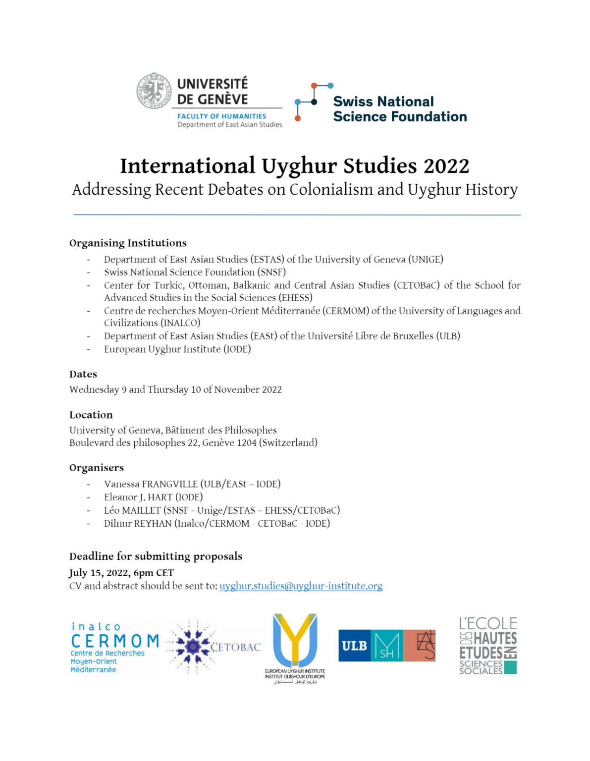 International Uyghur Studies 2022 – The European Uyghur Institute